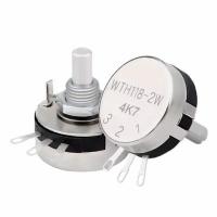 China WTH118 2W 100K Ohm Single Turn Carbon Film Potentiometer - 28mm Diameter, 10,000 Cycle Life for sale