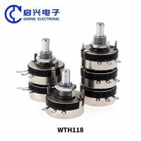 China WTH118 2W 100K Ohm Single Turn Carbon Film Potentiometer - 28mm Diameter, 10,000 Cycle Life for sale