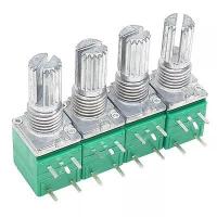China RK097N 15mm Handle Sealed Potentiometer for Audio Amplifiers - 0.25W Power, 1k-500k Ohm Range for sale