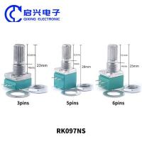 China RK097NS Single F Shaft Rotary Potentiometer Switch 5K-500K with 300° Rotation Angle and 0.05W Power Rating for sale