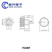 China 1K Ohm Dial Wheel Potentiometer 16x6mm for Audio Volume Control with 10,000 Cycle Life and 220° Rotation for sale