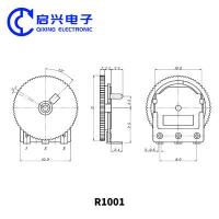 China 1K Ohm Dial Wheel Potentiometer 16x6mm for Audio Volume Control with 10,000 Cycle Life and 220° Rotation for sale