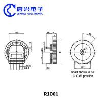 China 1K Ohm Dial Wheel Potentiometer 16x6mm for Audio Volume Control with 10,000 Cycle Life and 220° Rotation for sale