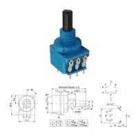 China WH116AK Carbon Film Rotary Potentiometer 10K 100K 500K with 10A Double Switch for sale