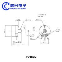 China BONENS RV097NS 9mm Carbon Film Rotary Potentiometer - 500Ω to 2MΩ Range, 0.05W Power Rating for sale