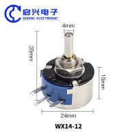 China WDD35D-4 10kΩ Precision Potentiometer with 0.5% Linearity and 36mm Diameter for Industrial Control for sale