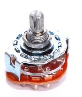 China RS25 Rotary Band Switch 2-4 Pole 2-12 Position 6mm Shaft DC30V 0.3A for sale