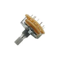 China RS25 Rotary Band Switch 2-4 Pole 2-12 Position 6mm Shaft DC30V 0.3A for sale