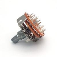 China RS25 Rotary Band Switch 2-4 Pole 2-12 Position 6mm Shaft DC30V 0.3A for sale