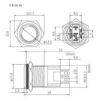 China Stainless Steel Waterproof LED Push Button Switch 12mm 16mm 19mm 22mm IP66 IP67 for sale