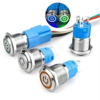 China Stainless Steel Waterproof LED Push Button Switch 12mm 16mm 19mm 22mm IP66 IP67 for sale