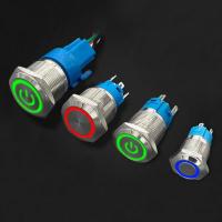 China BONENS RS25 Metal Pushbutton Waterproof Light Switch 3V-220V LED Blue Ring Light 12mm-30mm Cutout for sale