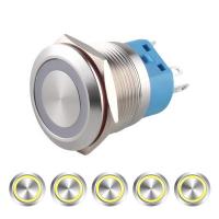 China 12mm Marine Waterproof Latching Pushbutton LED Switch 12V SPDT Metal Button with IP66/67 Rating for sale