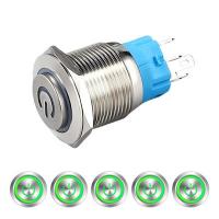 China 12mm Marine Waterproof Latching Pushbutton LED Switch 12V SPDT Metal Button with IP66/67 Rating for sale