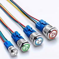 China 12mm Marine Waterproof Latching Pushbutton LED Switch 12V SPDT Metal Button with IP66/67 Rating for sale