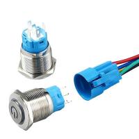 China 19mm Metal Annular Push Button Switch with LED Illumination - 3V to 220V Voltage Range, IP66 Waterproof Rating for sale