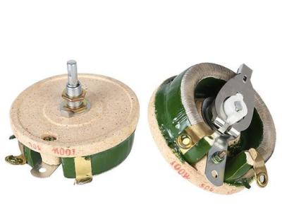 China BC1 Porcelain Disk Variable Resistor 25W-500W 10Ω-1KΩ Rotary Arm Sliding Wire Industrial Grade for sale