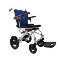China Foldable Aluminum Transport Wheelchair with 6km/h Speed and DC24V150W*2 Brushless Motor for sale