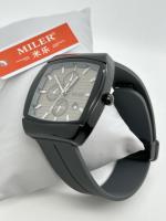China Waterproof Silicone Strap Watch with Leather Band 3ATM Quartz Wrist Watch for sale