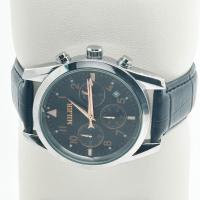 China Simple Design Round Case Quartz Movement Wristwatch with Denim Leather Strap for Men for sale