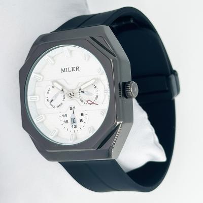 China Casual Wrist Watch Chronograph Waterproof Luminous Calendar Silicon Band Men Watch for sale