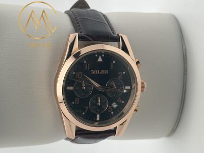 China Fashion Round Dial Men′s Watch Design Multi-Function Calendar Quartz Wristwatch for sale
