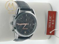 China 30 Meters Stylish Water Resistant Quartz Wrist Watch Engraved Logo Leather Strap Quartz Watch for sale