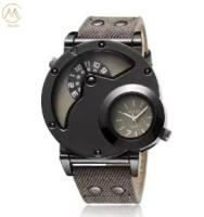 China Durable Denim Quartz Wrist Watch Custom Logo With Secure Hook Buckle for sale