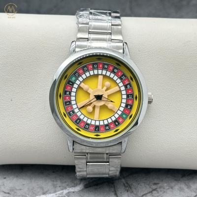 China Factory Wholesale Colorful Rotating Table Fashion Watch With Stainless Steel Strap for sale