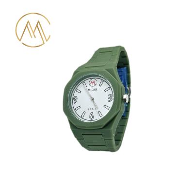 China White Band Color Quartz Wrist Watch with Stainless Steel Strap and Hook Buckle Clase Type for sale