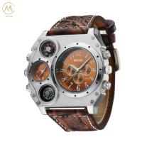 China Fashion Leather Round Shaped Wristwatches Design Men's Quartz Watch for sale