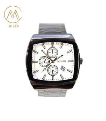 China Concise Style Quartz Wirstwatch Calendar Display Stainless Steel Strap Watches for sale