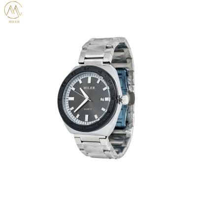 China Simple Business Quartz Watch Stainless Steel Strap Wristwatch For Men With Calendar for sale