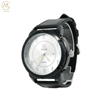 China Sport Quartz Watch Leather Strap Clock Men Waterproof Wristwatch for sale