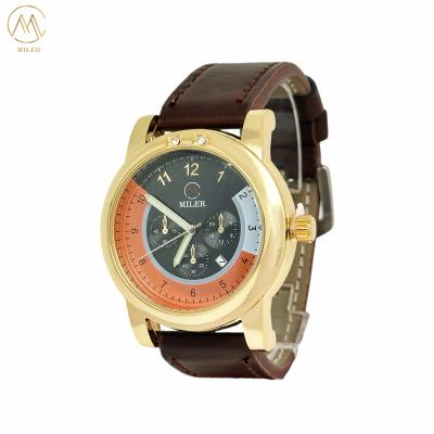 China Male / Female Leather Strap Quartz Watch with Analog Display Water Resistant up to 30ATM for sale