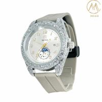 China Silver and Black Bezel New Design Quartz MovementSilicon Strap Watch for Adult for sale