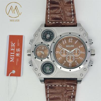 China Miler ML777 Waterproof Quartz Watch with Leather Band 14cm Case for sale