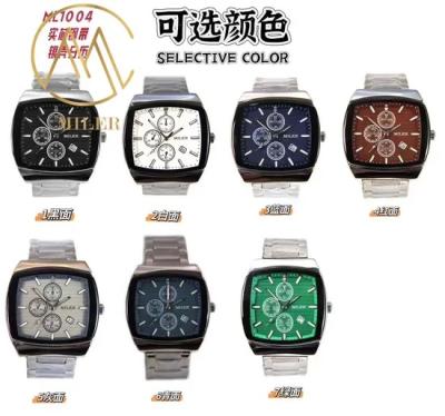 China Stylish Business Quartz Watch with Stainless Steel Strap and Square Case for Couples for sale