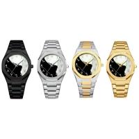 China White Dial Quartz Watch Leather Band Luminous Hands Lady Leather Wrist Quartz Watch for sale