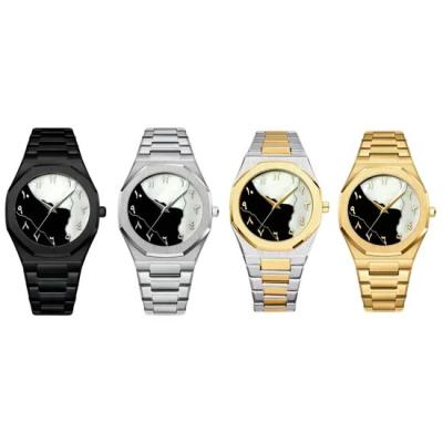 China White Dial Quartz Watch Leather Band Luminous Hands Lady Leather Wrist Quartz Watch for sale