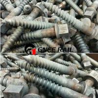 China Customizable ASTM A66-87 Railway Screw Spike Rail Fasteners For Railway Projects for sale
