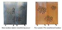 China External Decorative Corten Steel Garden Screens With Chrysanthemum Pattern for sale