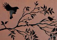 China Outdoor Laser Cut Corten Steel Garden Ornaments 1200mm Height for sale