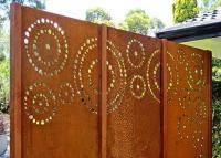 China Circle Pattern Stainless Steel Garden Ornaments , Privacy Screen Panel Corten Steel for sale