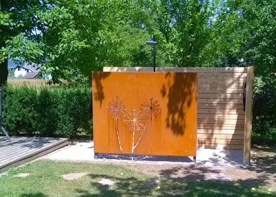 China Laser Cutting Corten Stainless Steel Garden Ornaments With Dandelion Patterns for sale