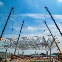 China Large Span Q335 Prefab Metal Warehouse Hot Dip Galvanized for sale