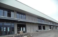 China Warehouse / Hangar Odm Steel Structure Building Glass Fiber Sandwich Panel for sale