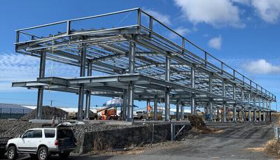 China Warehouse / Hangar Odm Steel Structure Building Glass Fiber Sandwich Panel for sale