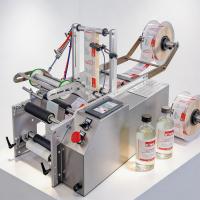 China Round Bottle Labeling Machine Desktop Semi-automatic Glass And Plastic Bottle Label Printing Machine With CE Certification for sale