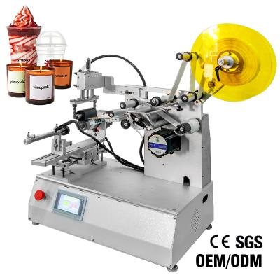 China Multifunctional Semi Automatic Bottle Labeling Machine PP PET Paper Cup Wine Bottle Labeler for sale